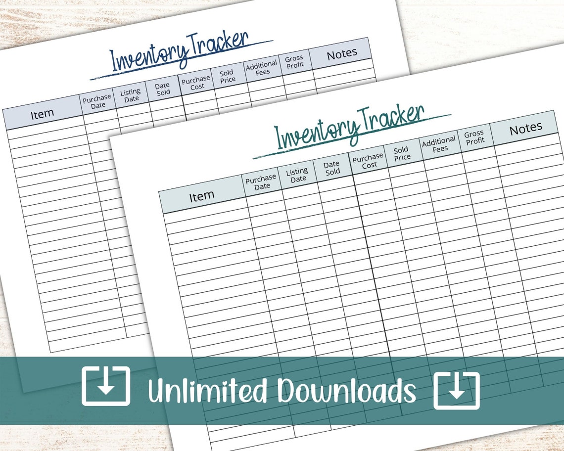 Reselling Inventory Tracker, Editable Inventory Sheet, Printable ...
