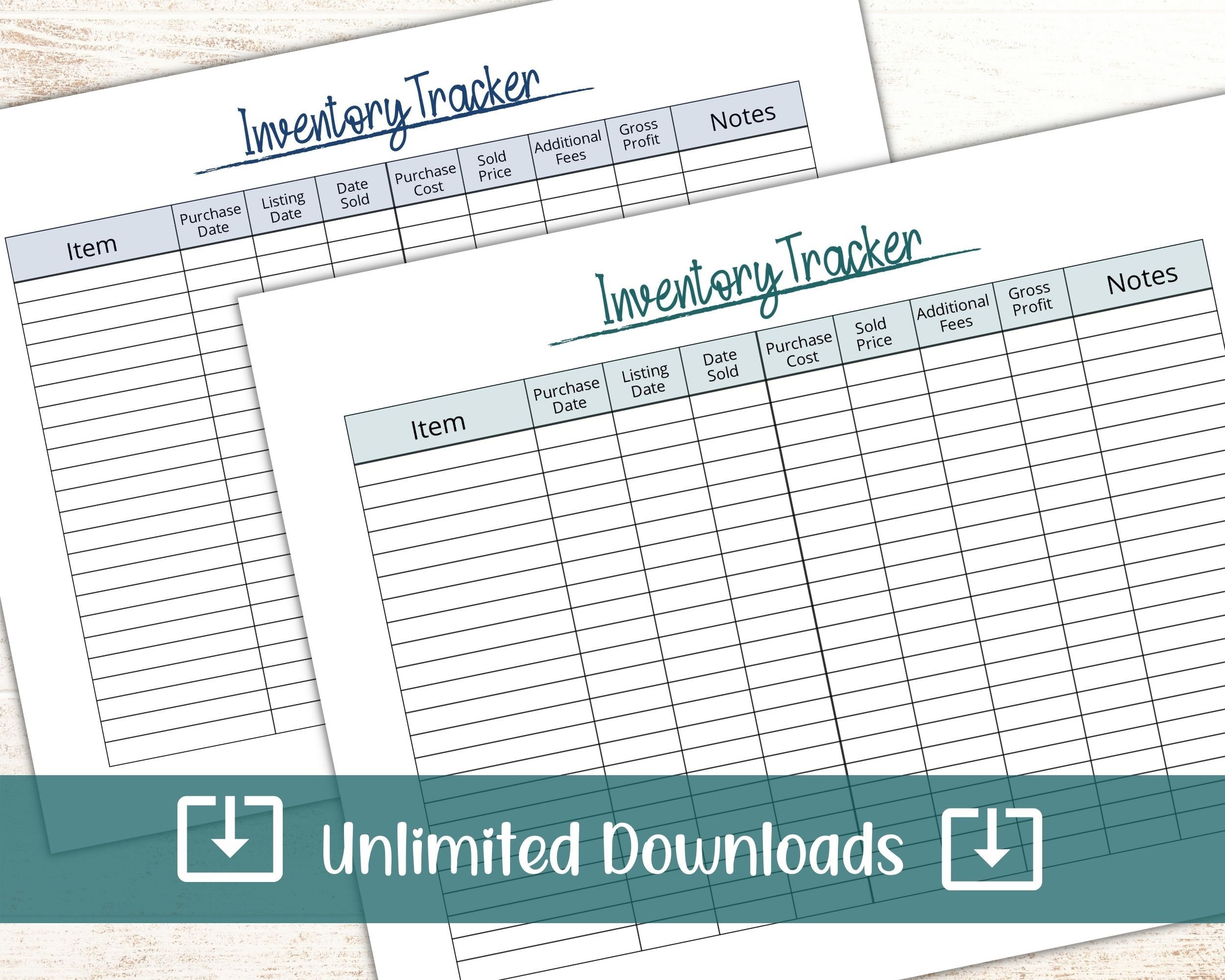 Reselling Inventory Tracker, Editable Inventory Sheet, Printable ...