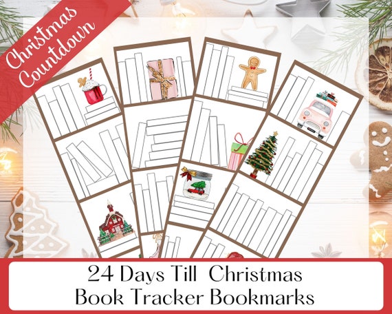 Christmas Bookshelf Bookmark Printable Book Tracker Bookmark - Etsy
