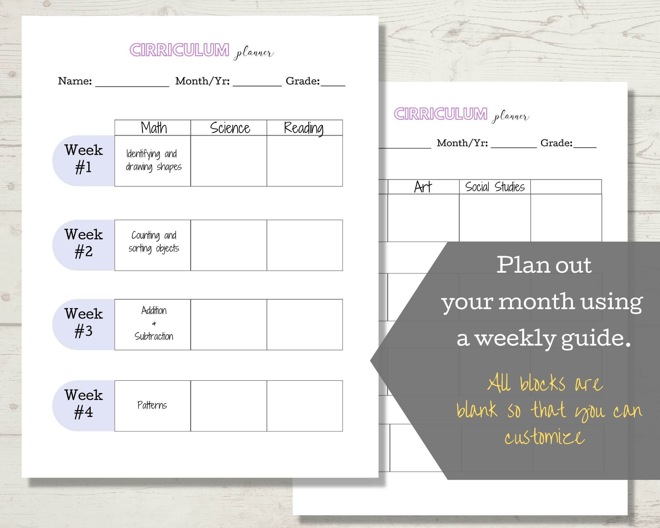 Homeschool Planner Printable, Teacher Planner, Academic Planner, Lesson ...