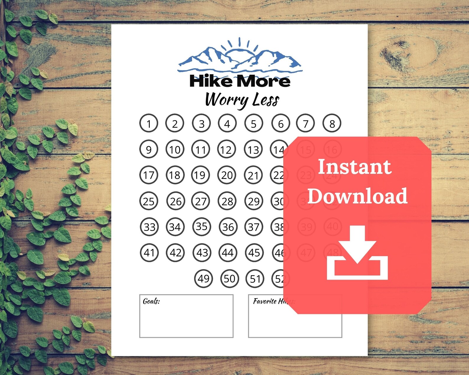 Printable Hiking Tracker | Trail Tracker | Downloadable Hiking Log - Etsy