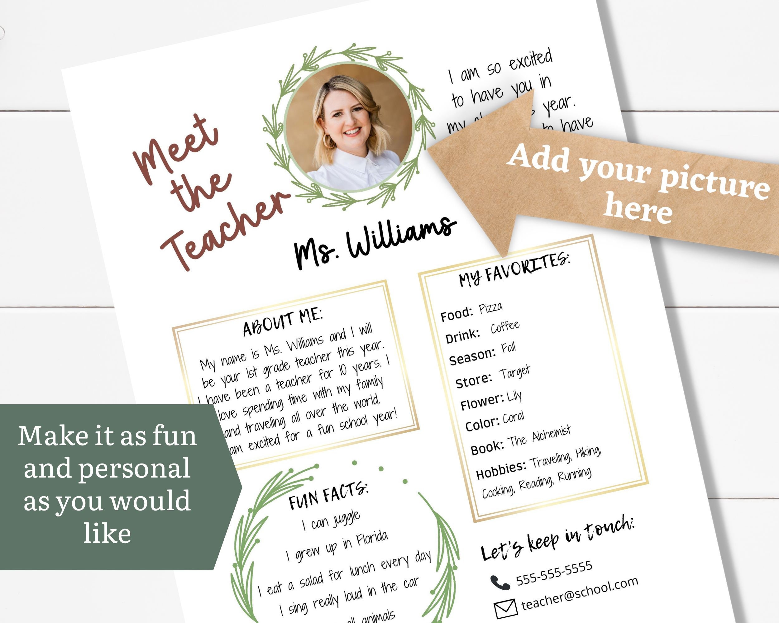 Meet the Teacher Template, Editable Back to School Welcome Letter ...