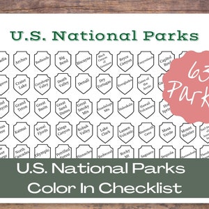 US National Parks Printable | United States National Parks Color in Log ...