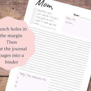 Mommy and Me Journal Template | Kid's Journal Printable | Mom and Me ...