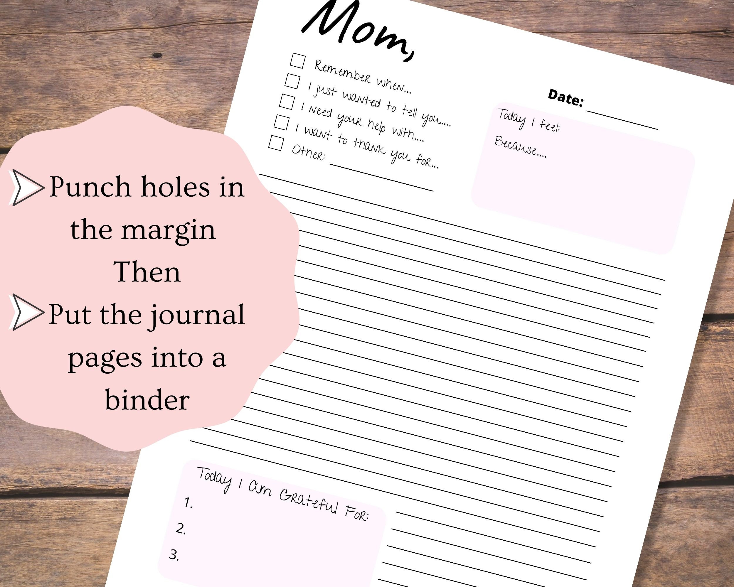 Mommy and Me Journal Template | Kid's Journal Printable | Mom and Me ...