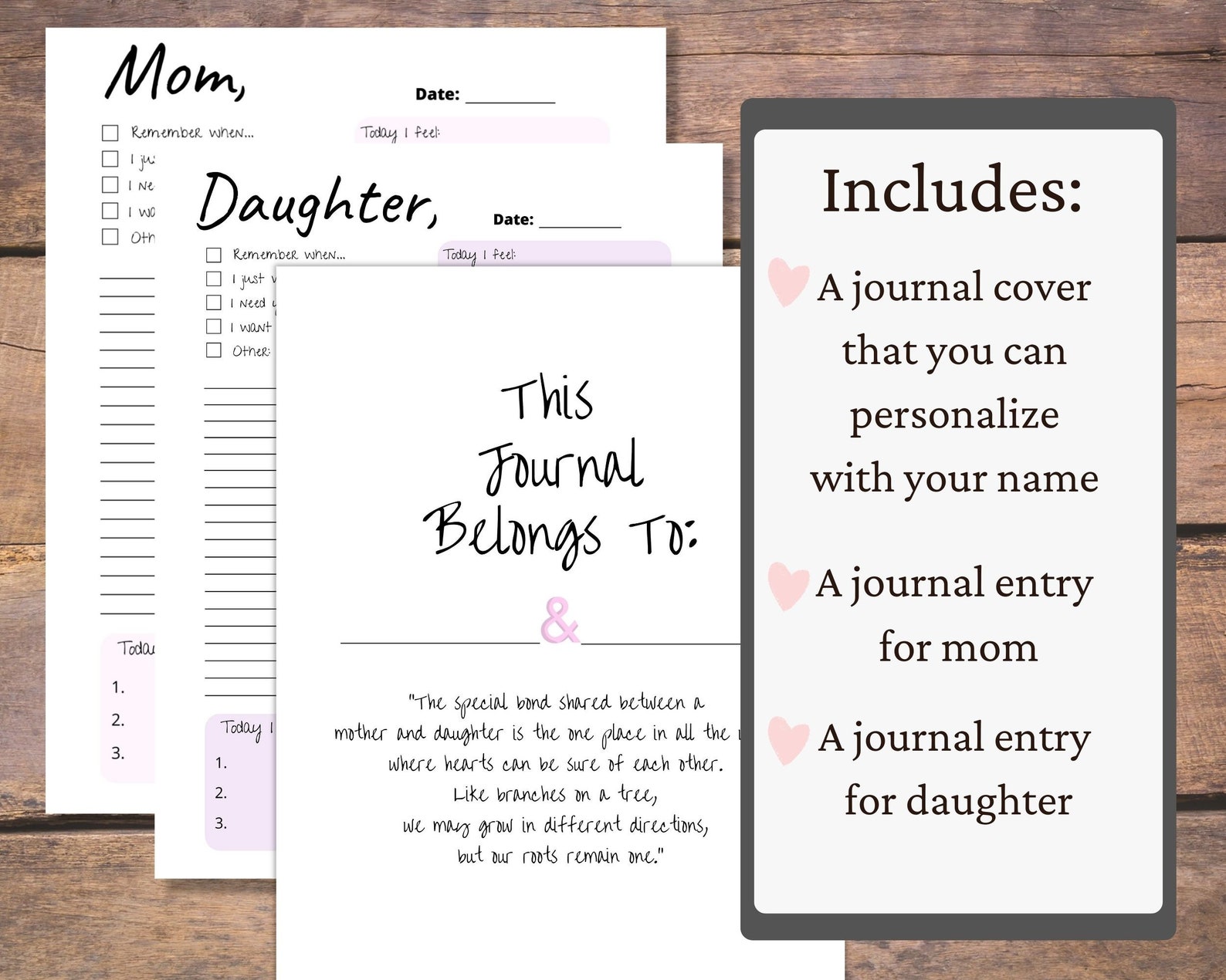 Mommy and Me Journal Template | Kid's Journal Printable | Mom and Me ...