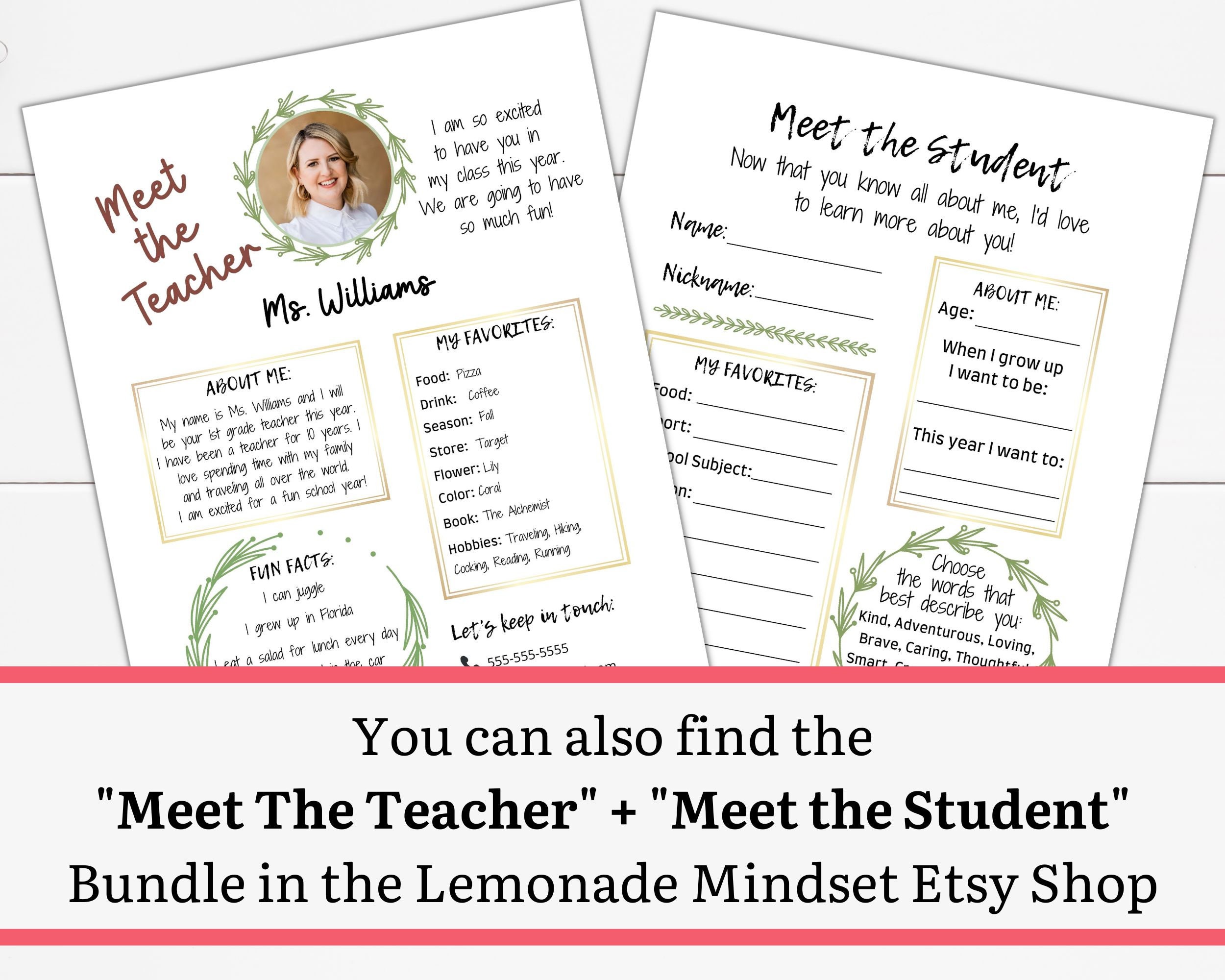 All About Me Student Printable, Meet the Student, Back to School for ...