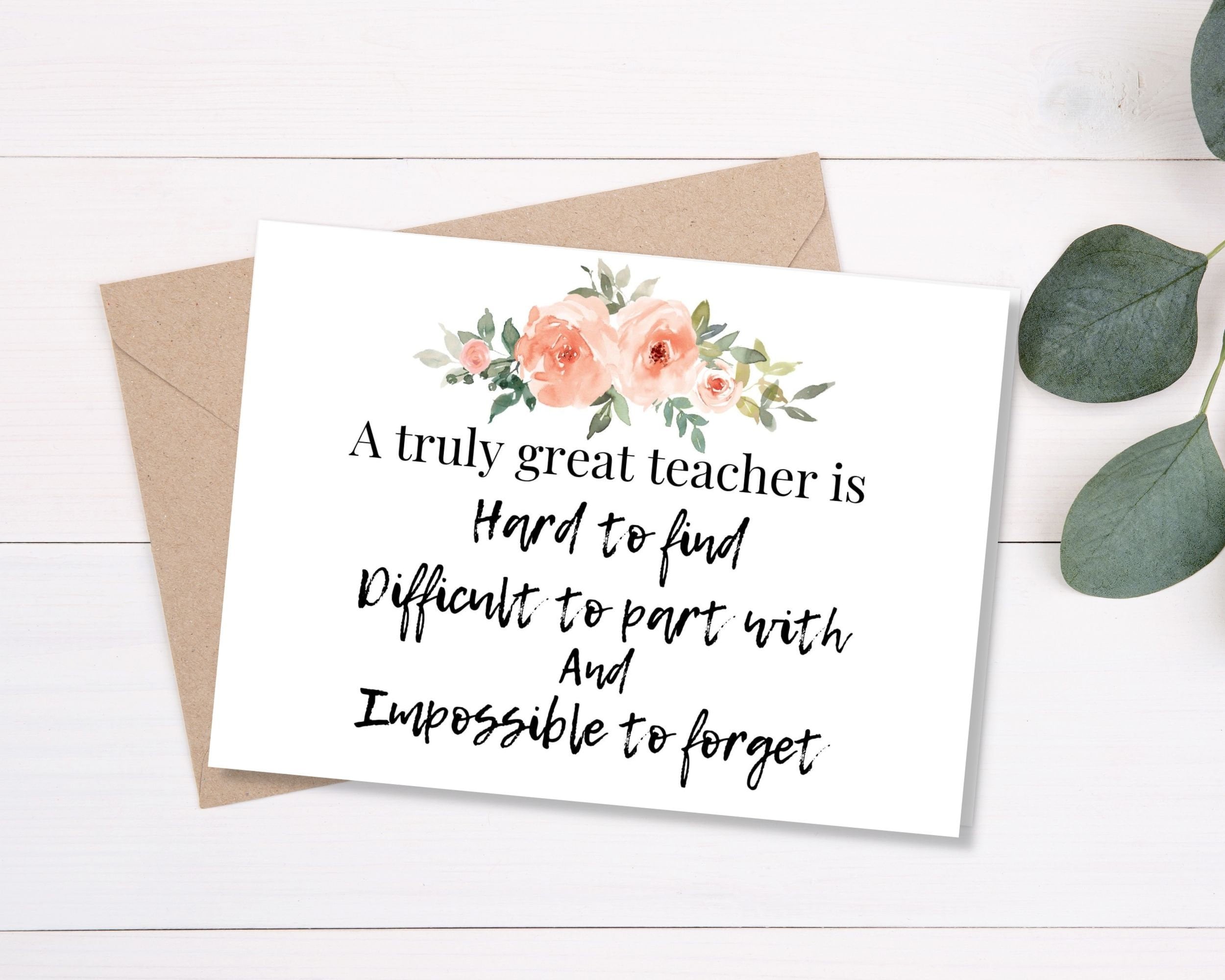 Teacher Appreciation Card Printable Teacher Appreciation Week Gift A ...