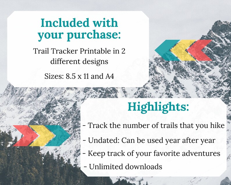 Printable Hiking Tracker | Trail Tracker | Downloadable Hiking Log - Etsy