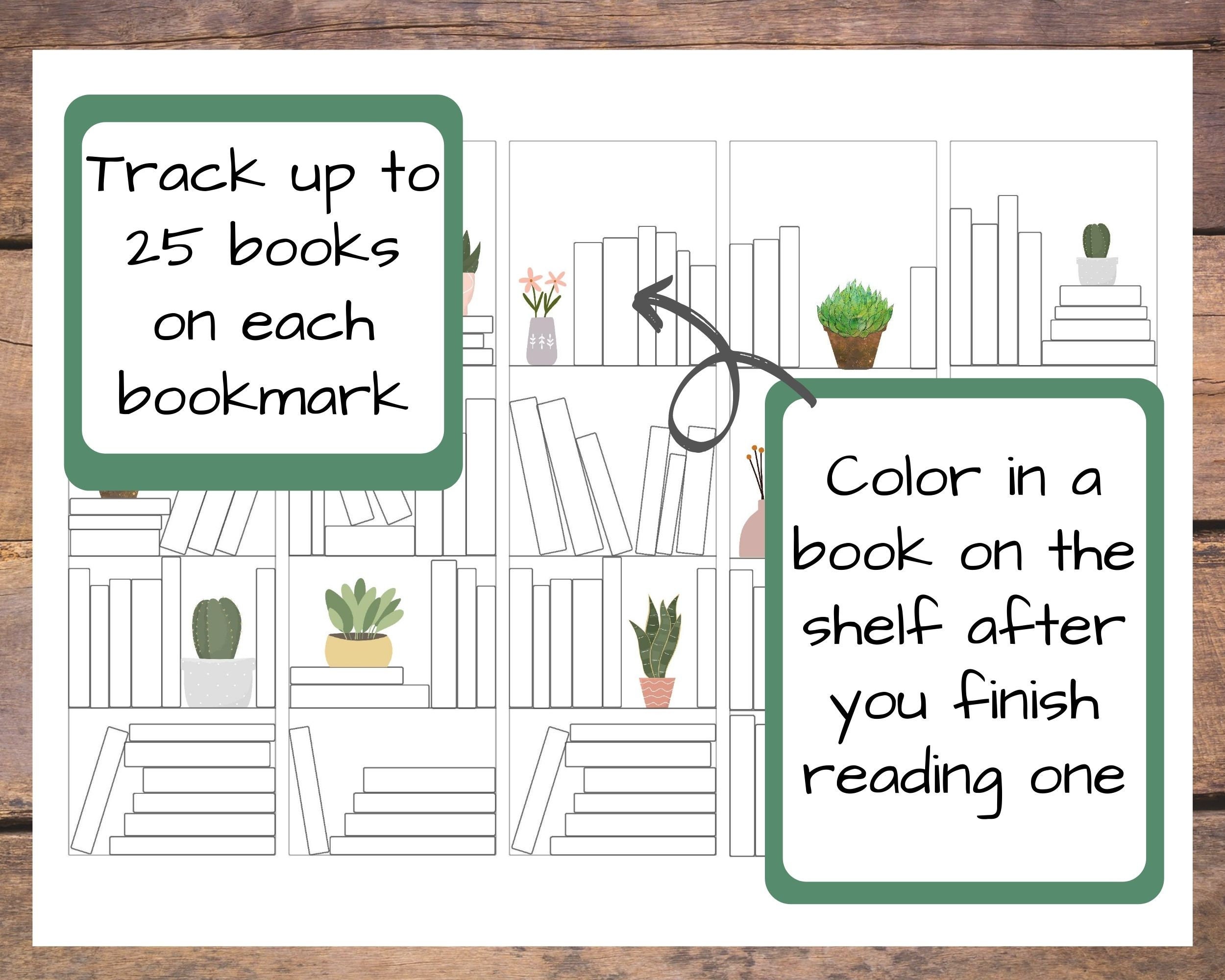 Book Tracker Bookmark Printable Reading Tracker Digital - Etsy