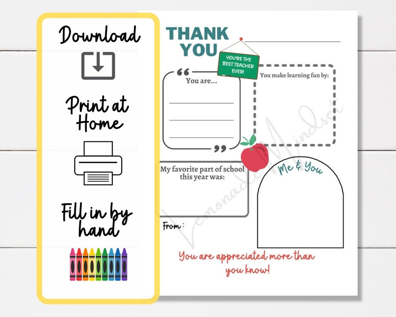 End of School Year Printable Teacher Appreciation - Etsy