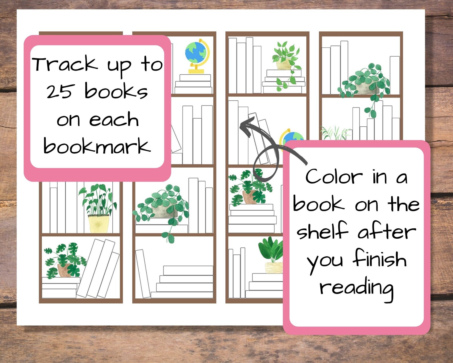 Book Tracker Bookmark Printable Reading Tracker Digital | Etsy