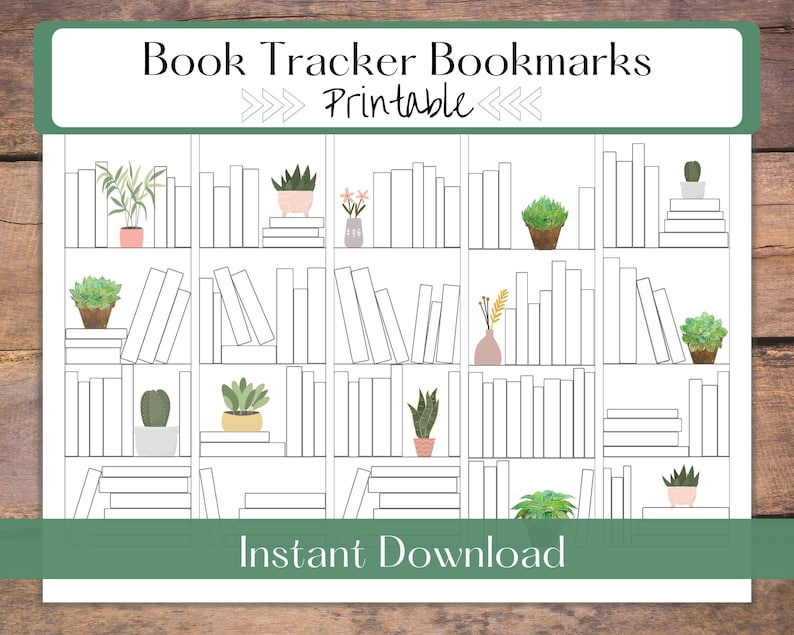Book Tracker Bookmark Printable | Reading Tracker Digital Download ...