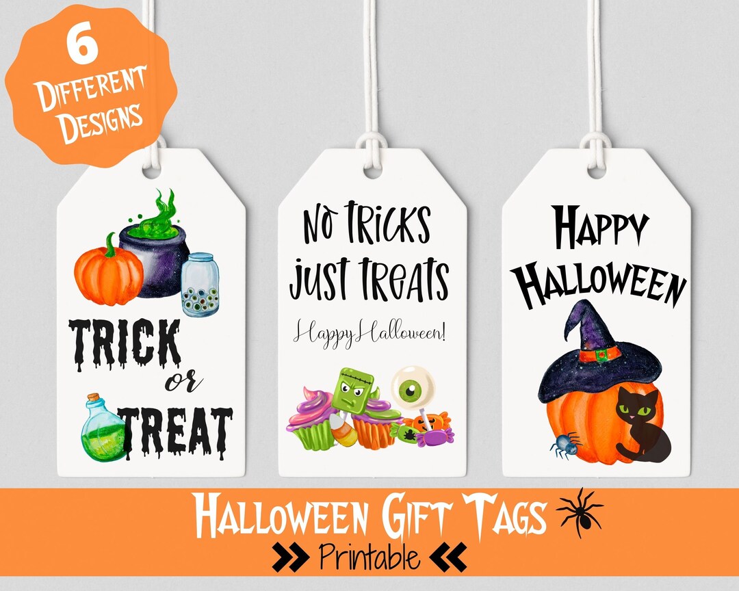Halloween Gift Tags | Halloween Treat Bag Label | Printable Halloween ...