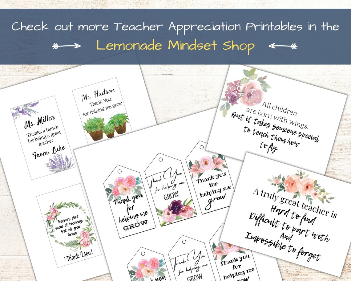 End of School Year Printable Teacher Appreciation | Etsy