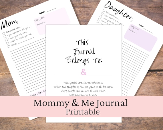 Mommy and Me Journal Template Kid's Journal Printable | Etsy