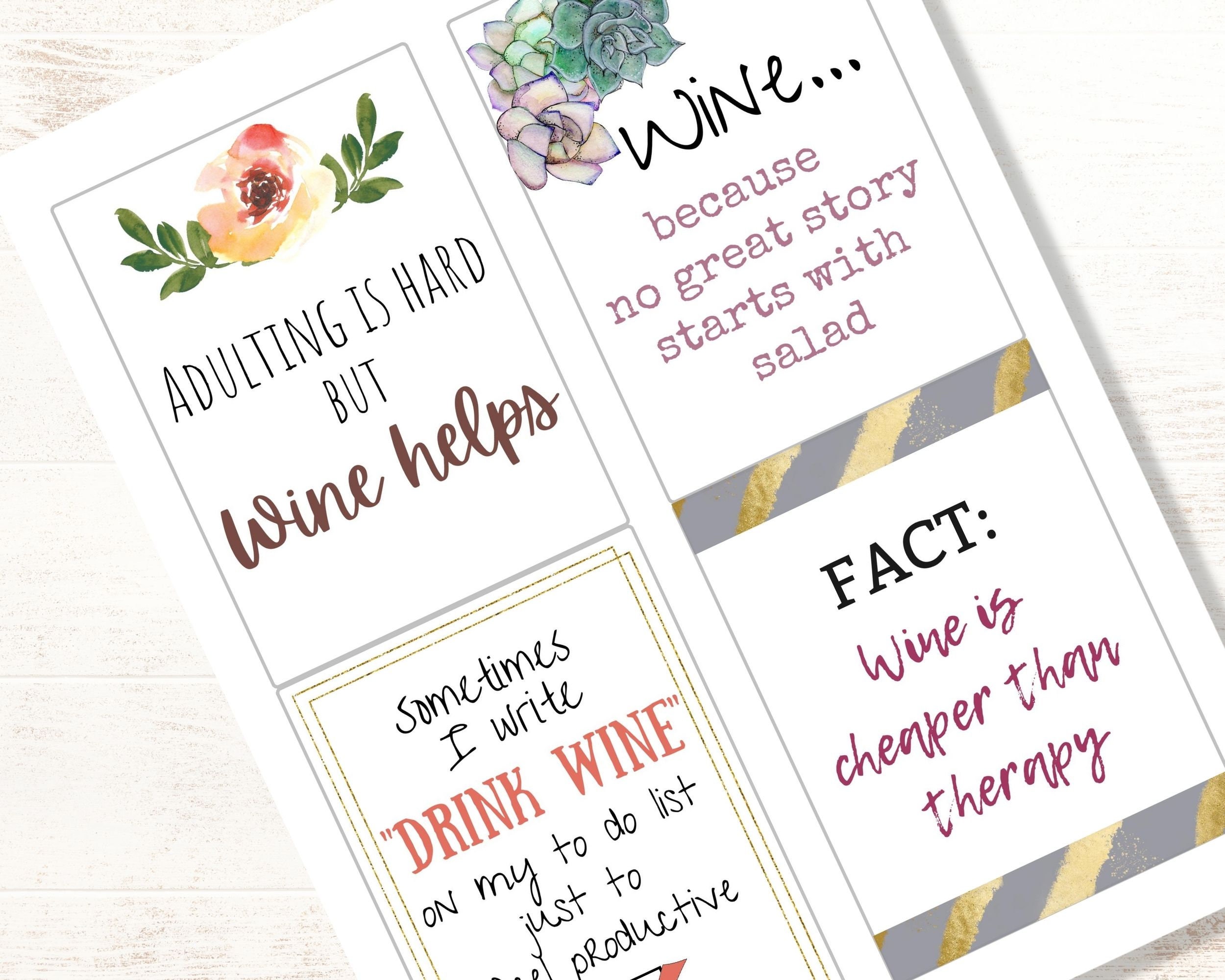 Funny Wine Label Printable Fun Wine Bottle Gift Idea Gift Box, Bag, or ...