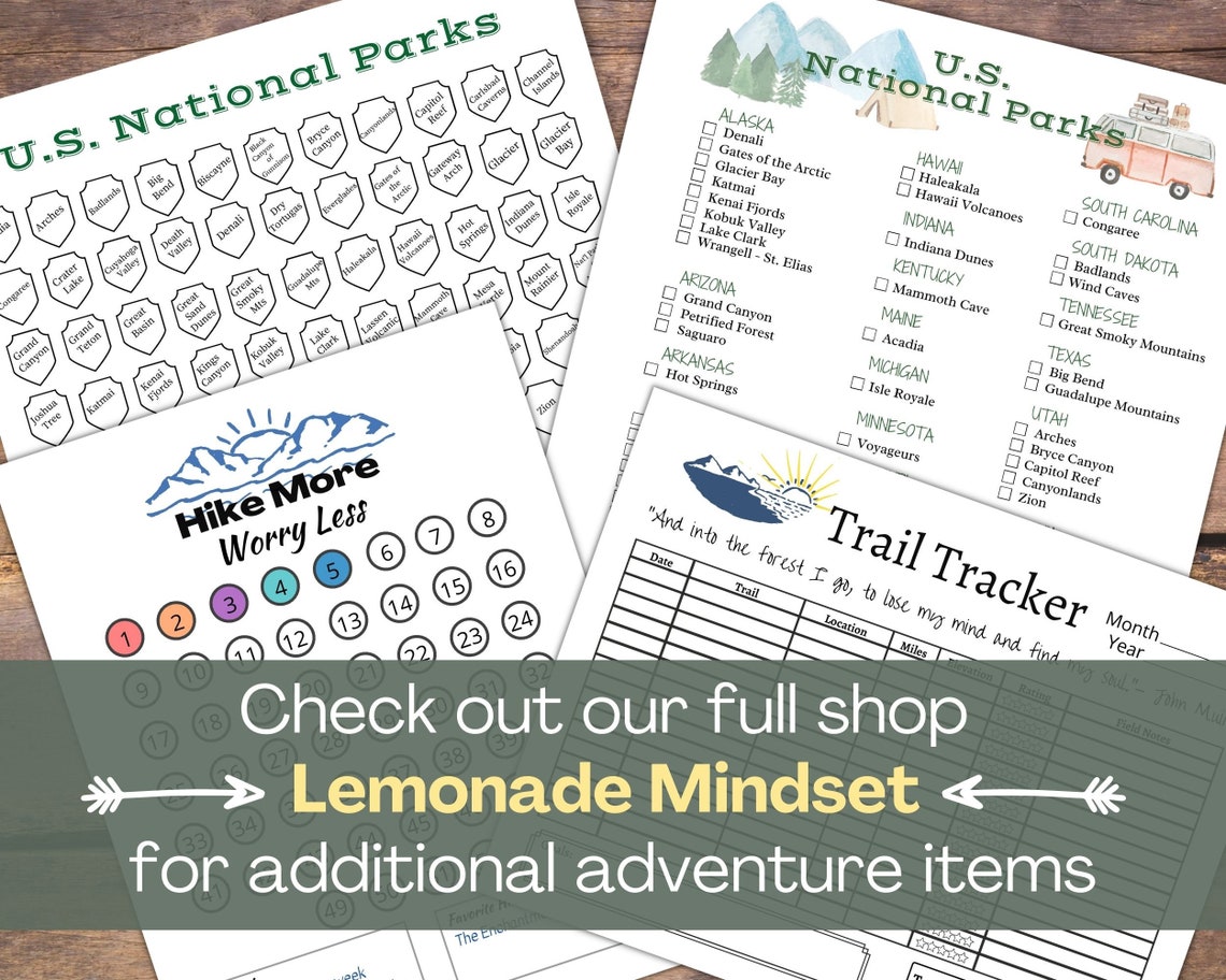 Printable Trail Tracker | Hiking Log - Etsy