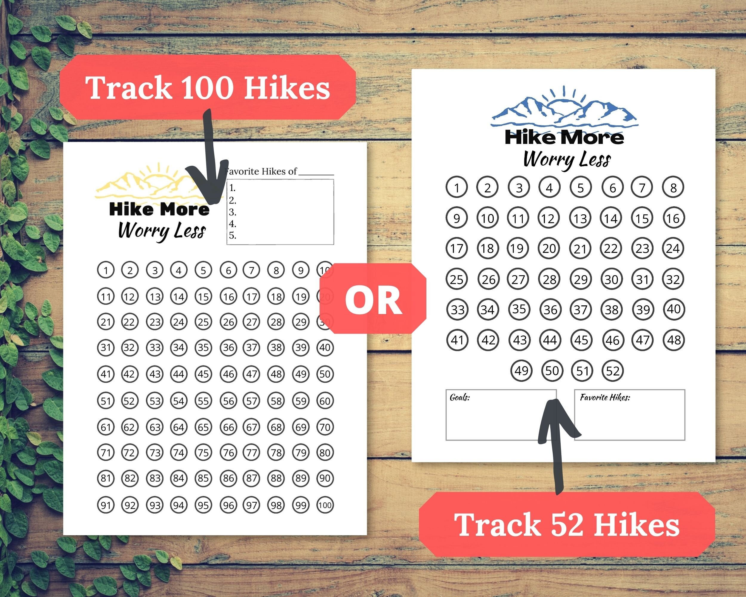 Printable Hiking Tracker | Trail Tracker | Downloadable Hiking Log - Etsy