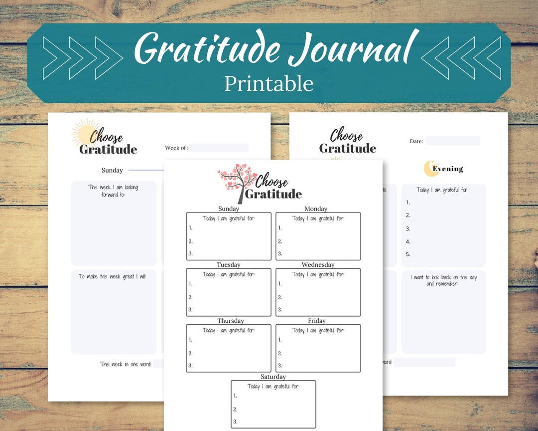 Gratitude Journal Printable | Mindfulness Practice | Gratitude Prompts ...