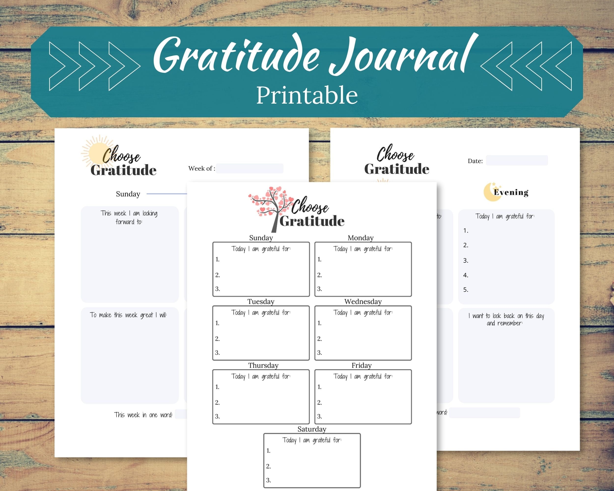 Gratitude Journal Printable | Mindfulness Practice | Gratitude Prompts ...
