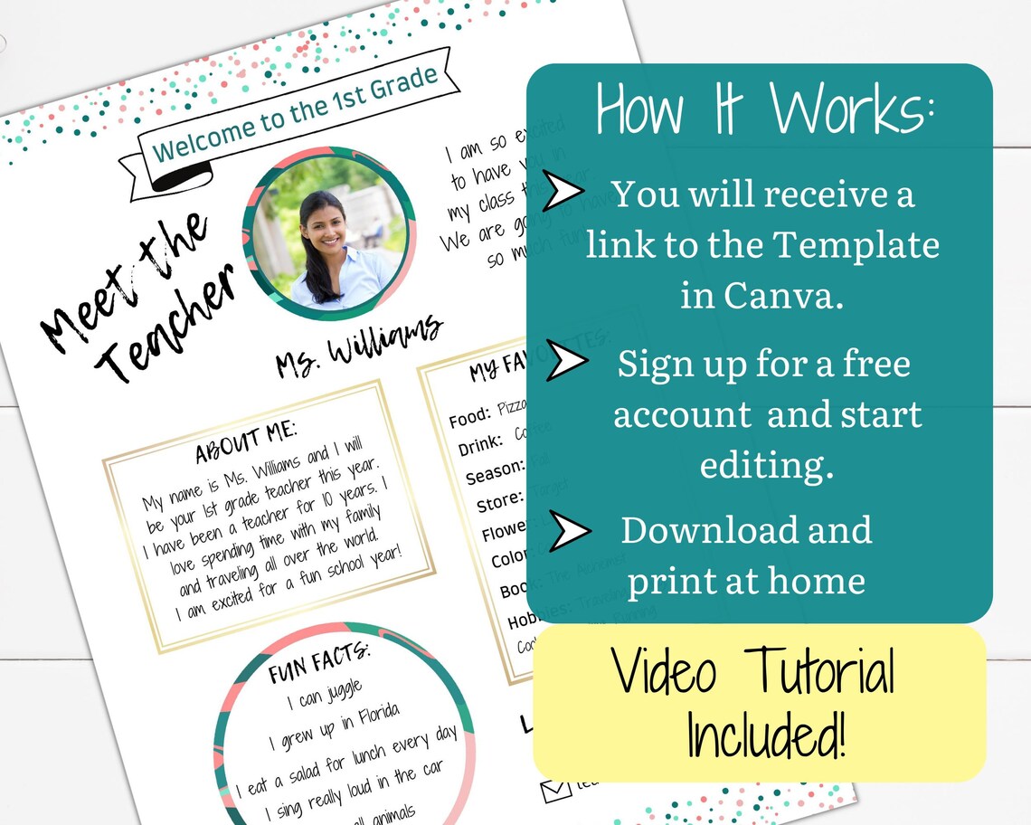 Meet the Teacher Template, Editable Welcome Back to School Flyer, Meet ...