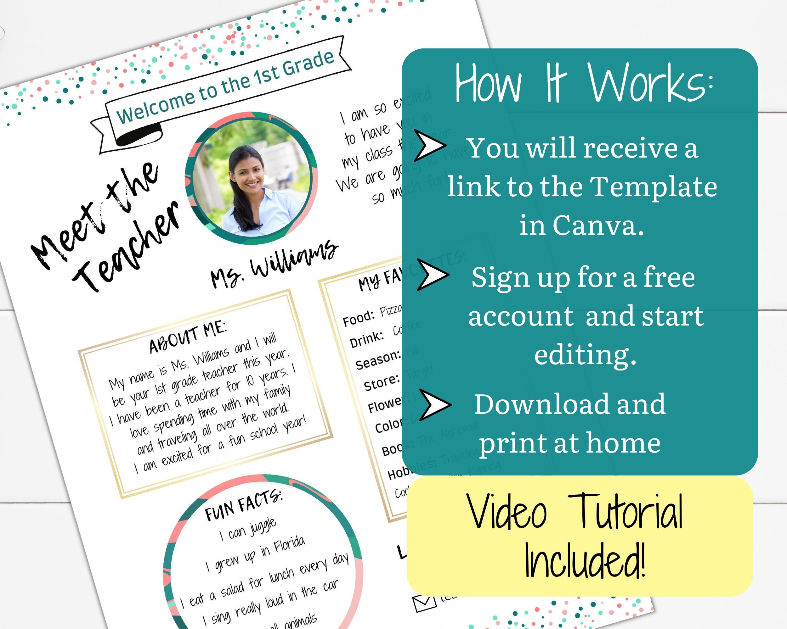 Meet the Teacher Template, Editable Welcome Back to School Flyer, Meet ...