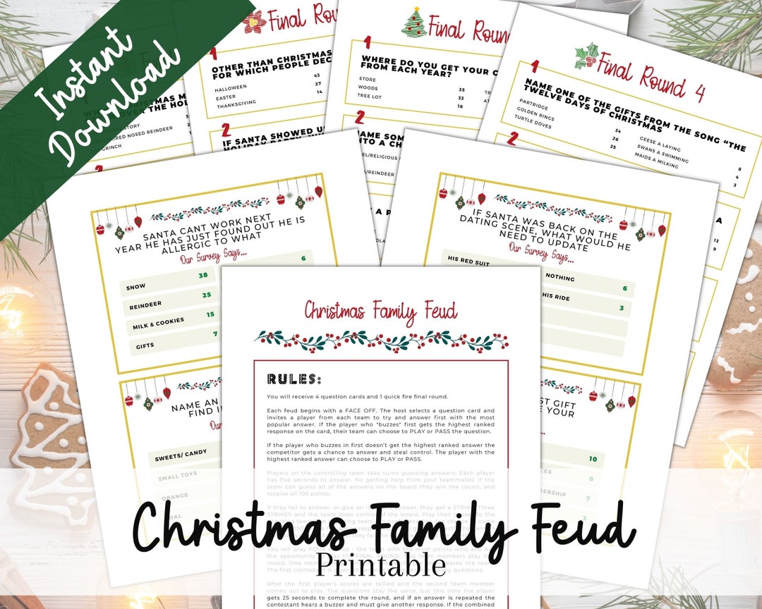 Christmas Family Feud, Christmas Game Printable, Christmas Friendly ...