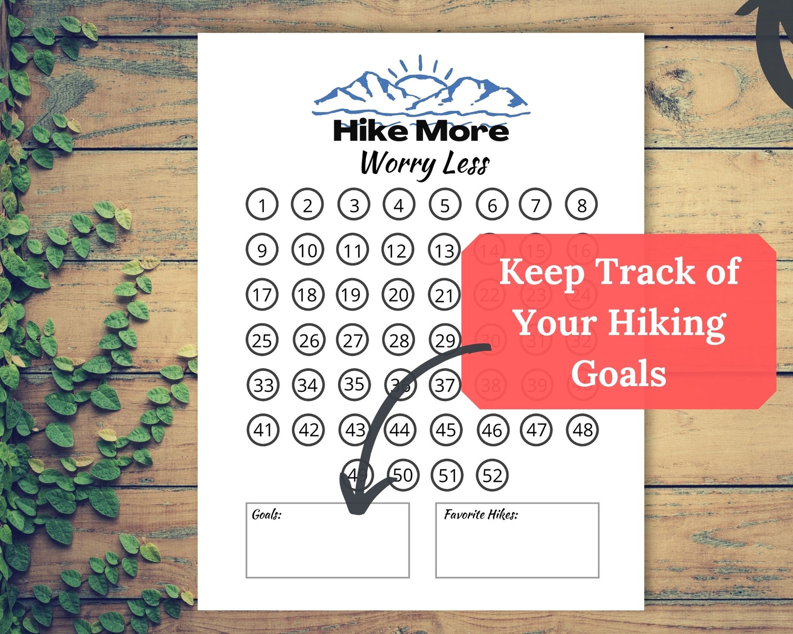 Printable Hiking Tracker | Trail Tracker | Downloadable Hiking Log - Etsy