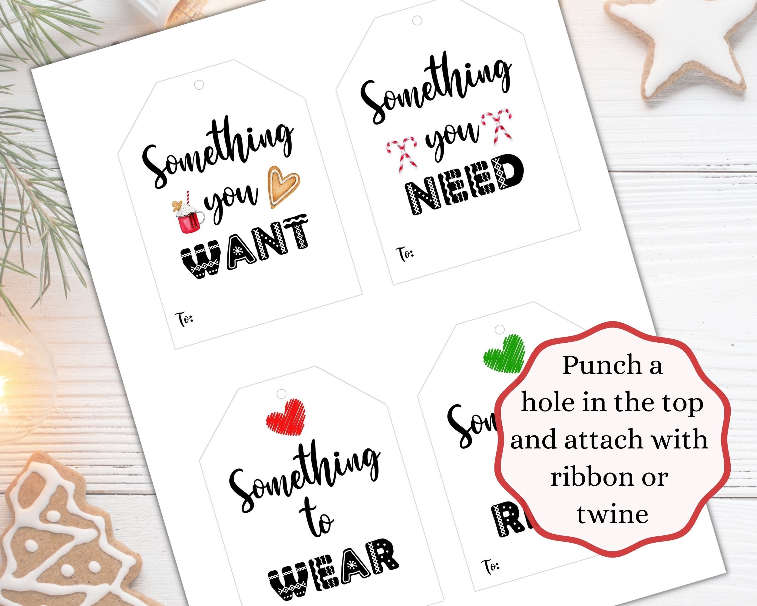 Four Gift Rule Christmas Gift Tags Printable Holiday Gift - Etsy