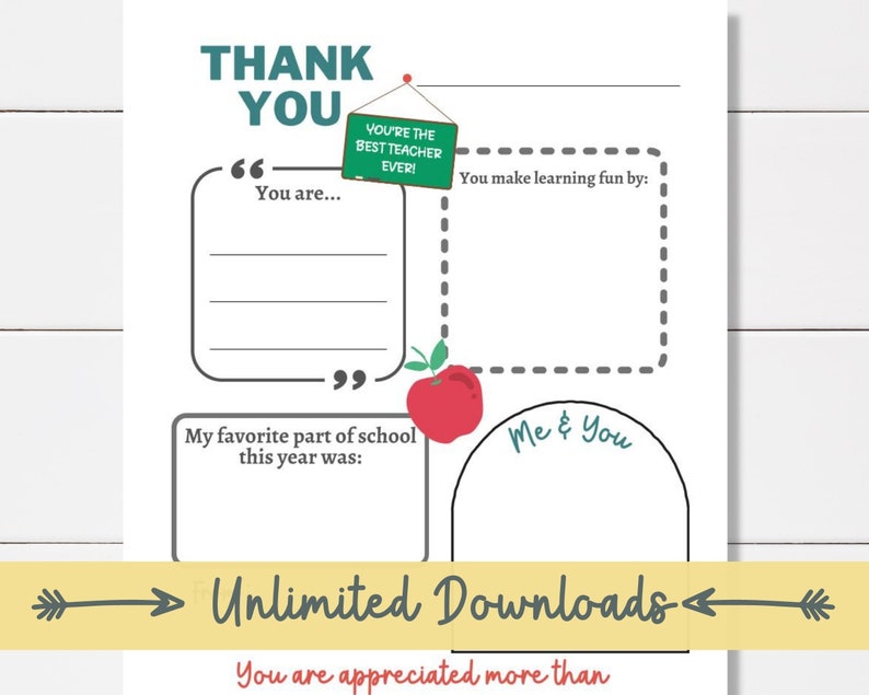 End of School Year Printable, Teacher Appreciation Personalized Gift ...