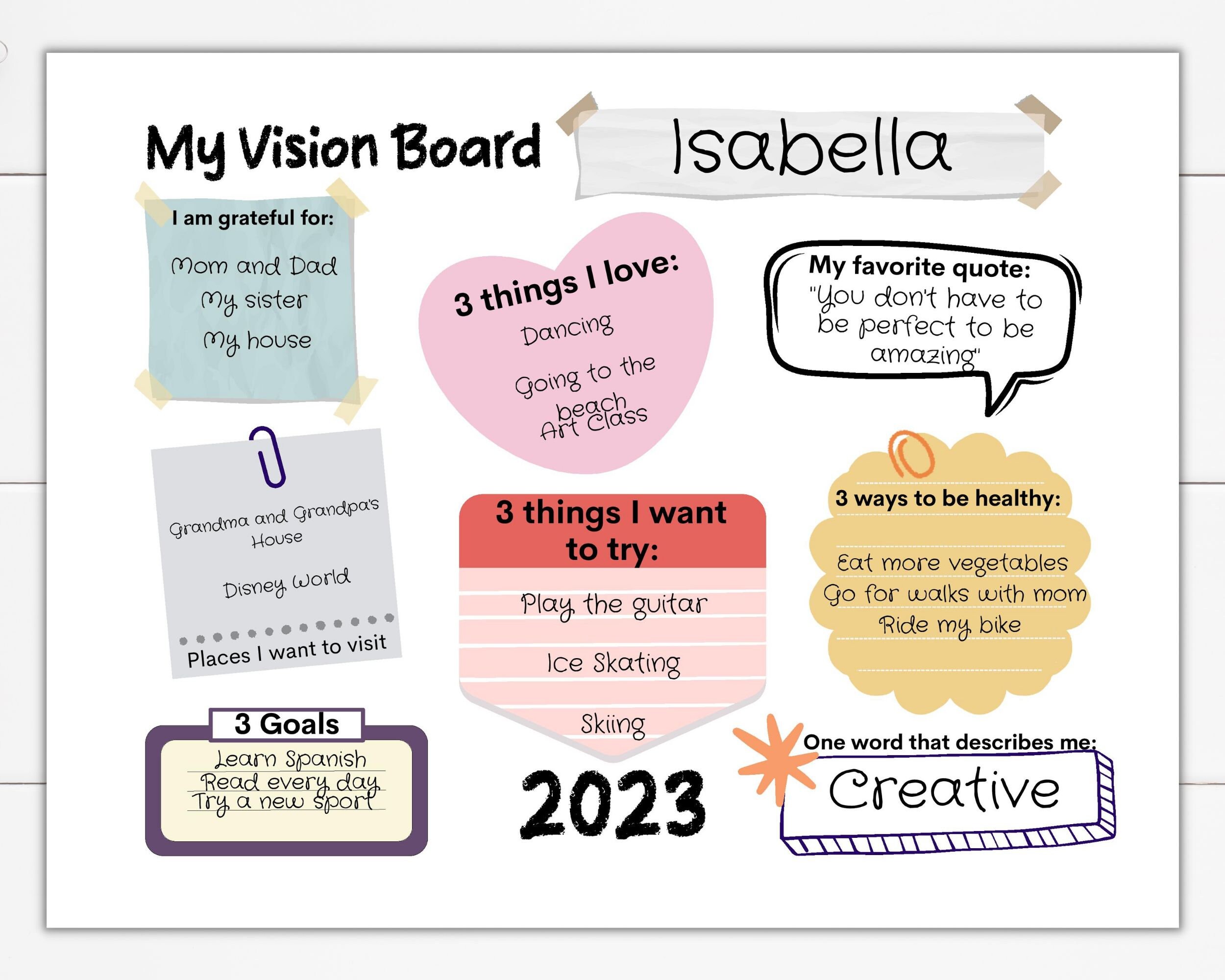 Vision Board Template Goal Board Manifestation Board Vision - Etsy