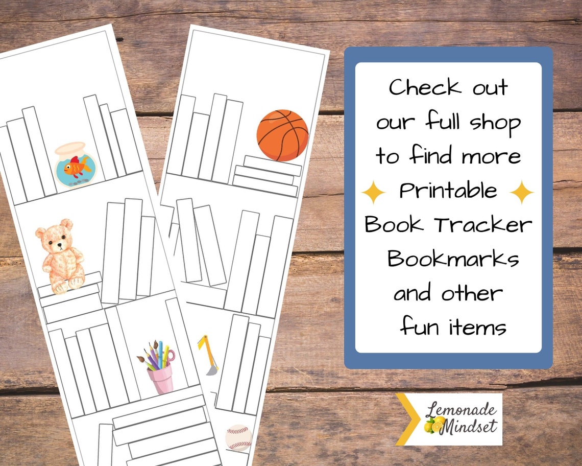 Book Tracker Bookmark Printable Reading Log Digital Download Kids ...