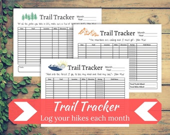 Hiking Log Printable, Trail Log, Hiking Journal, Travel Journal, Trail ...