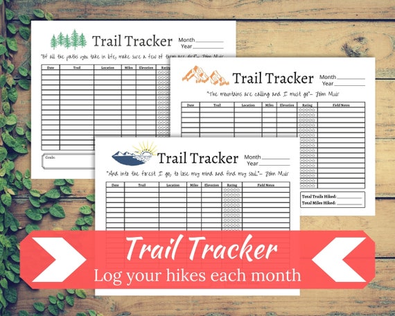 Printable Trail Tracker Hiking Log | Etsy
