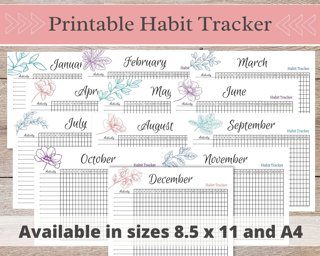 Habit Tracker Printable | Daily, Weekly, and Monthly Routine Log ...