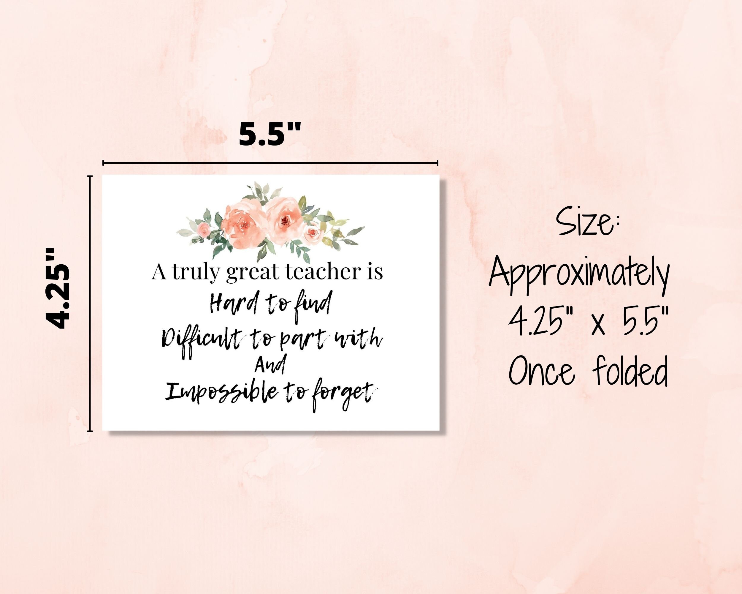 Teacher Appreciation Card Printable Teacher Appreciation Week Gift A ...