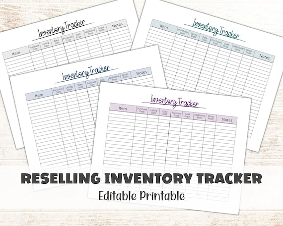 Reselling Inventory Tracker Editable Inventory Sheet - Etsy