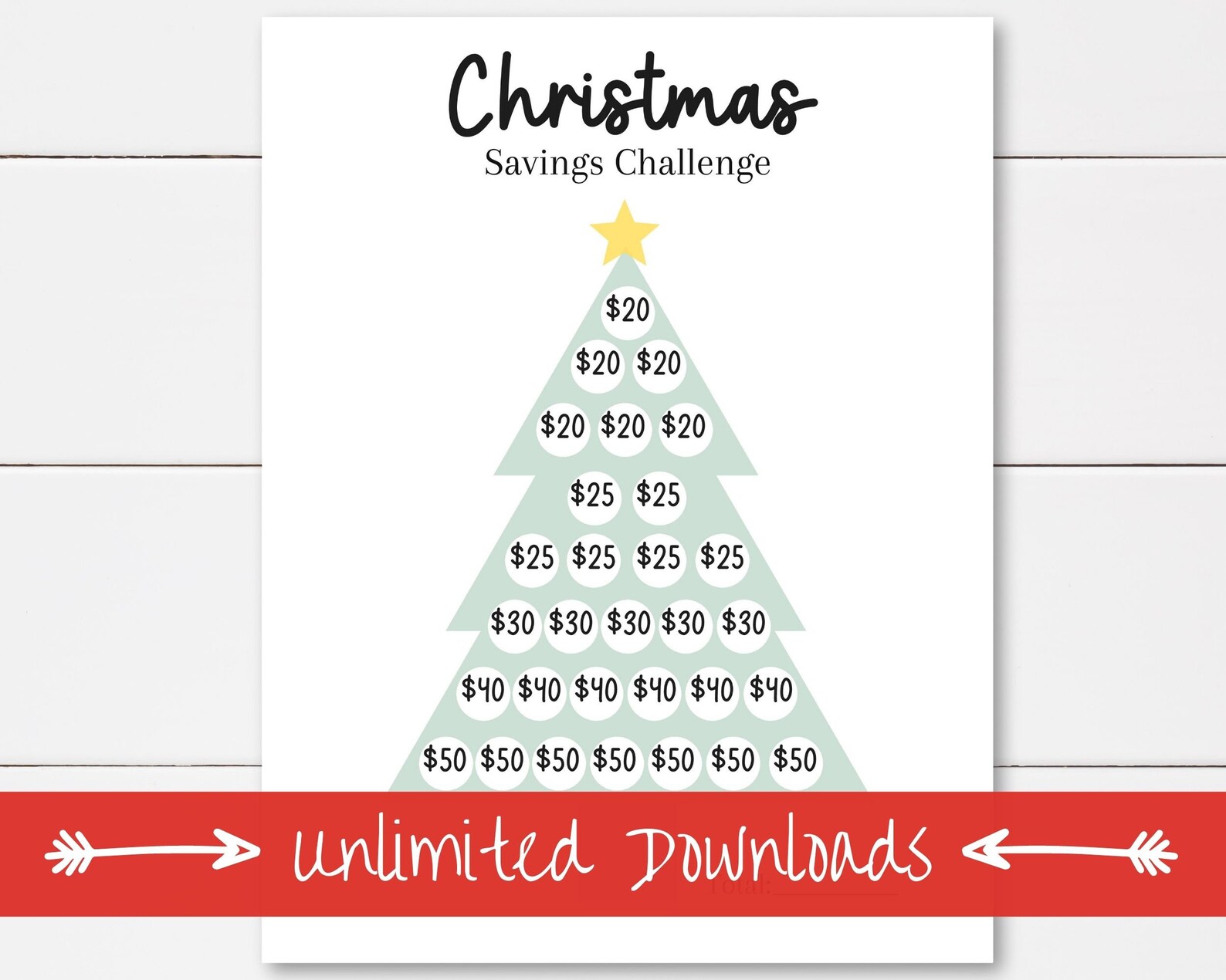 Christmas Savings Challenge Savings Tracker Printable Money - Etsy