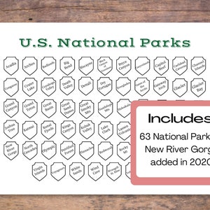 US National Parks Printable | United States National Parks Color in Log ...