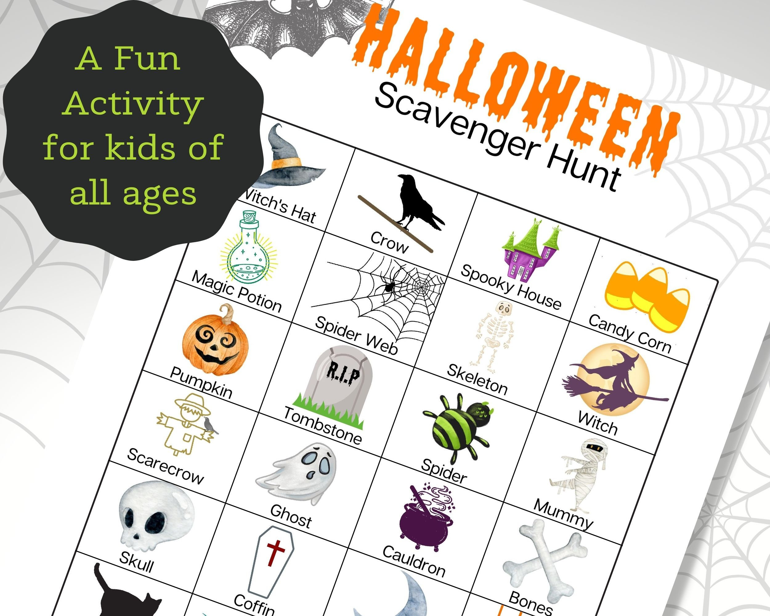 Halloween Scavenger Hunt, Treasure Hunt, Halloween Party Games, Photo ...