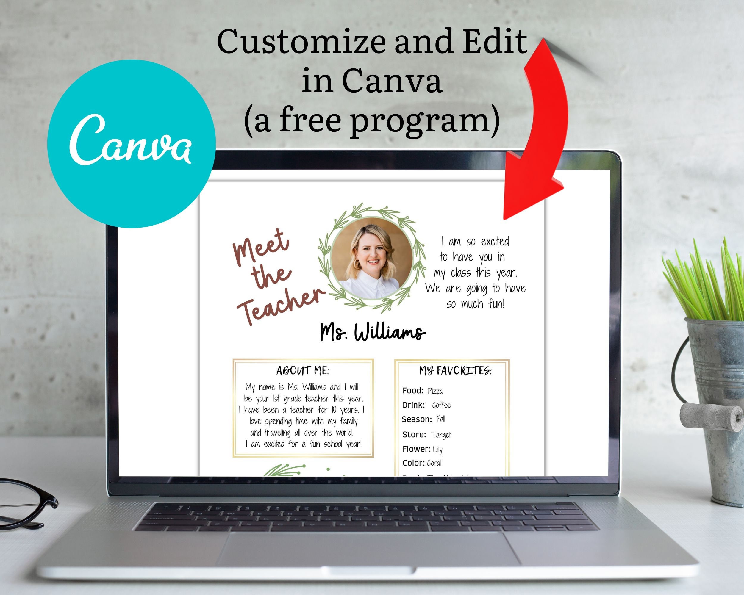 Meet the Teacher Template Editable Back to School Welcome - Etsy