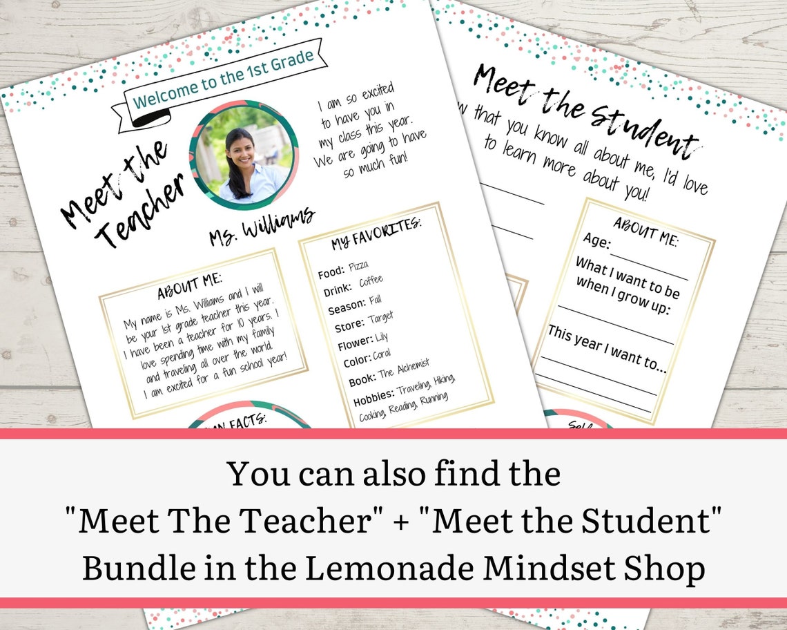 All About Me Student Printable First Day of School Meet - Etsy