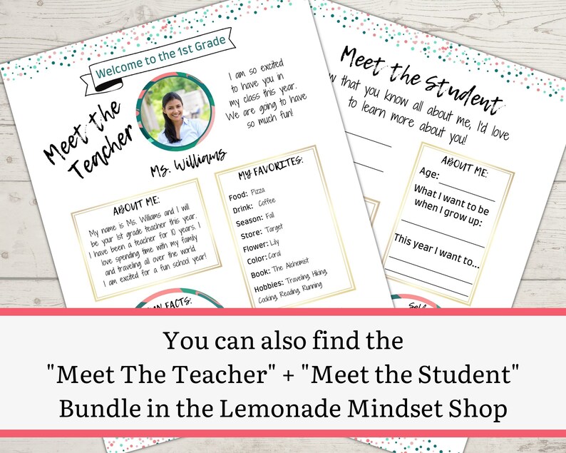 All About Me Student Printable First Day of School Meet - Etsy