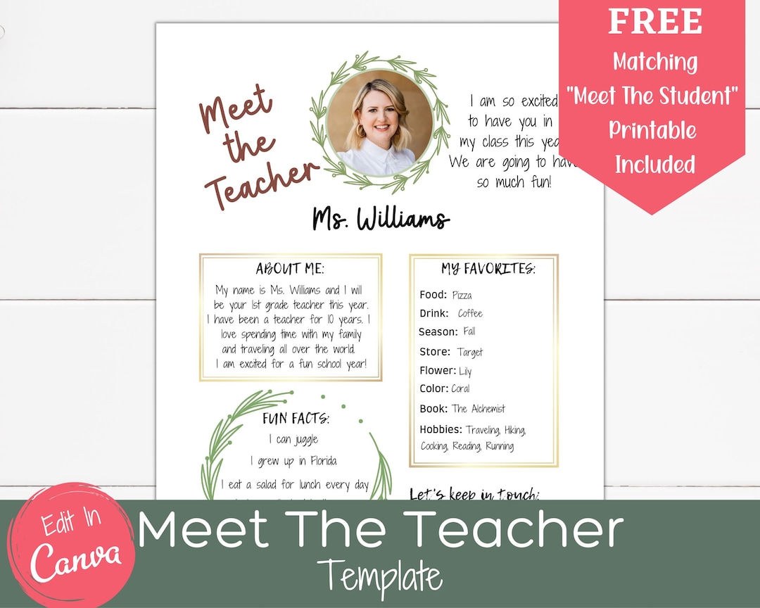 Meet the Teacher Template, Editable Back to School Welcome Letter ...