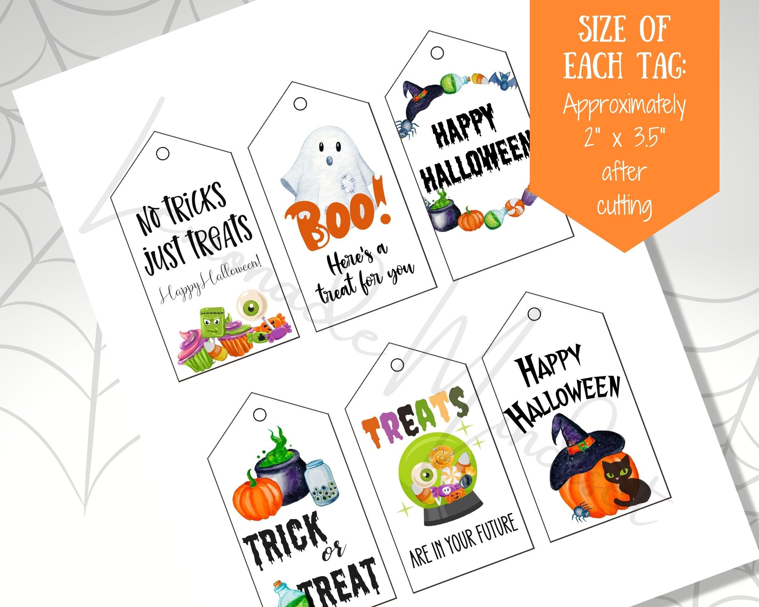 Halloween Gift Tags Halloween Treat Bag Label Printable - Etsy