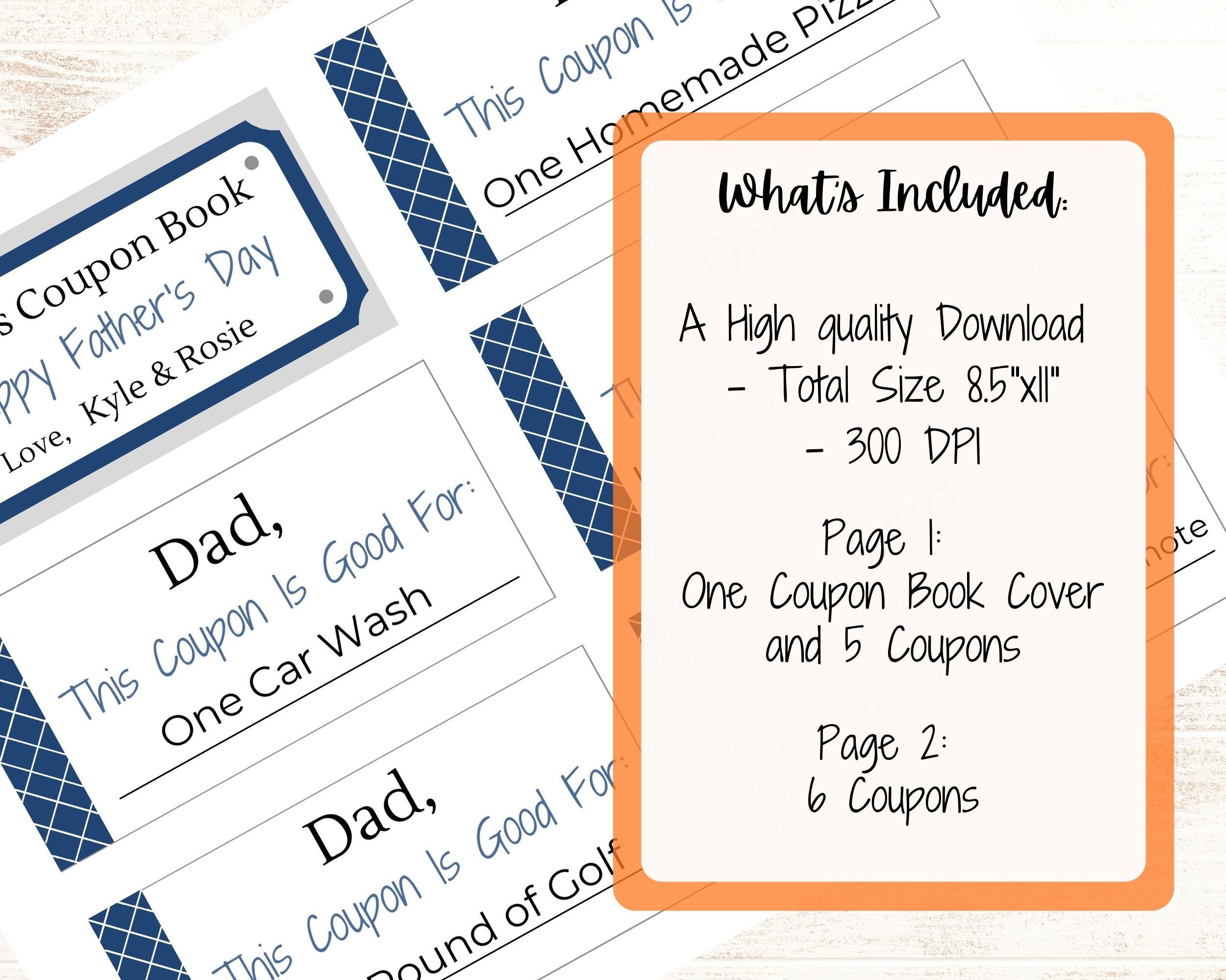 Printable Coupon Book Template for Dad | DIY Father's Day Gift ...