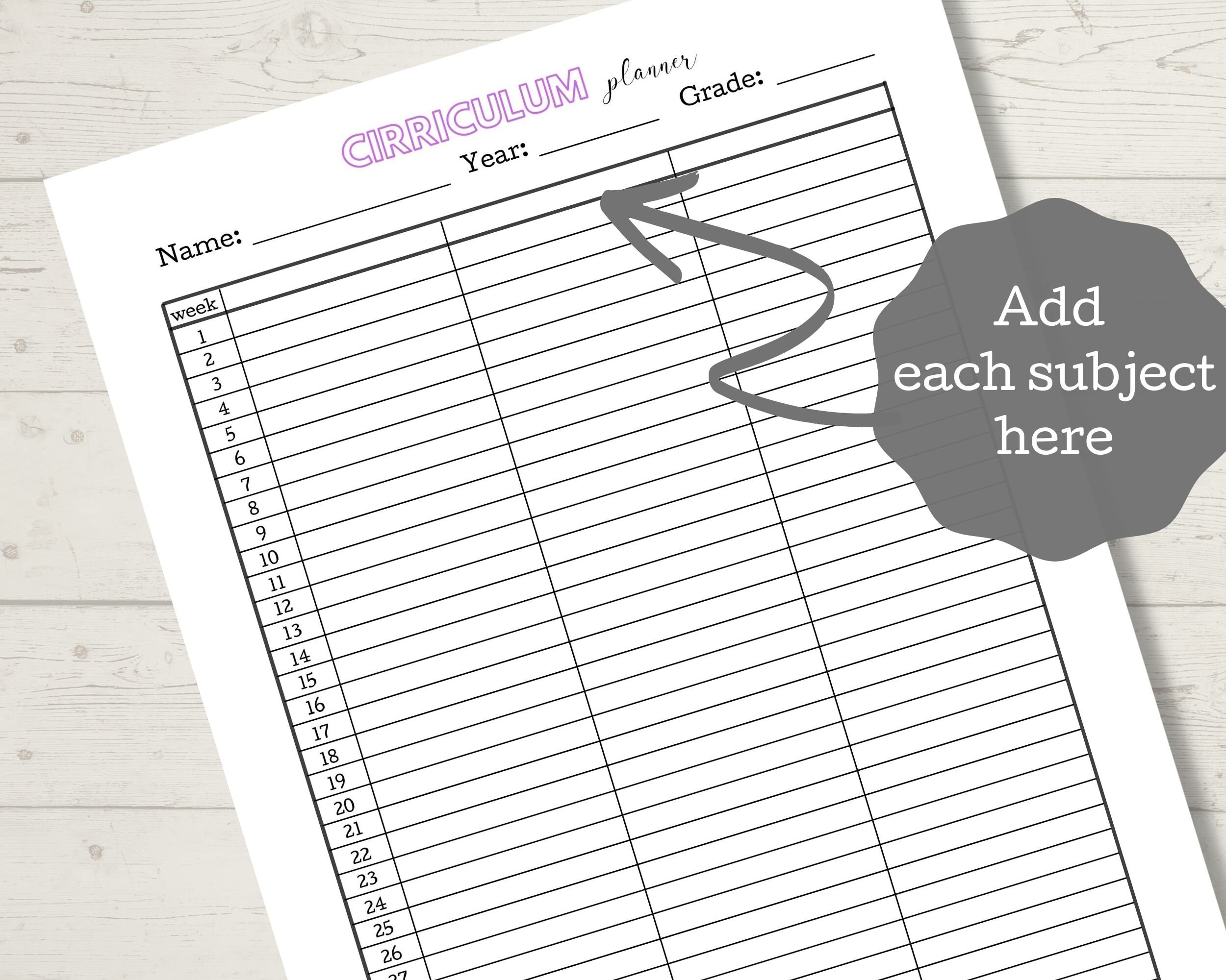 Homeschool Planner Printable, Teacher Planner, Academic Planner, Lesson ...