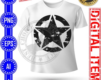 Distressed Army Star Svg - Etsy