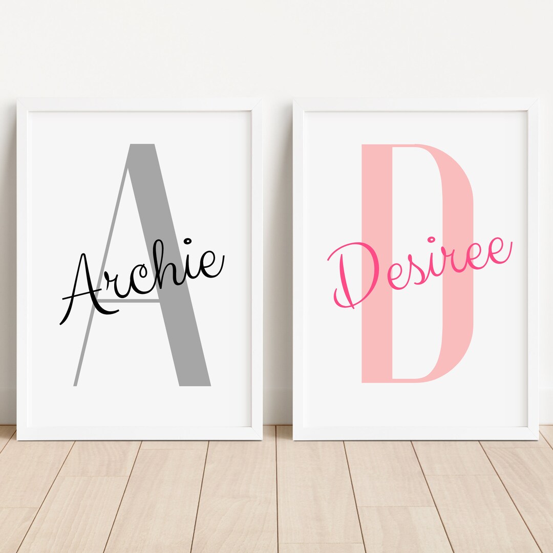 Child's Name Print Letter & Name Print New Baby Print Nursery Art New ...